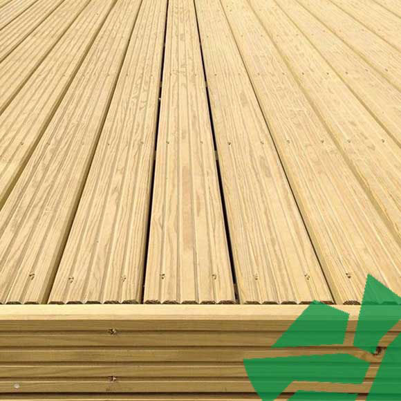 38x150mm Grooved Treated Softwood Decking Boards (32x145mm Fin) 4.8m ...